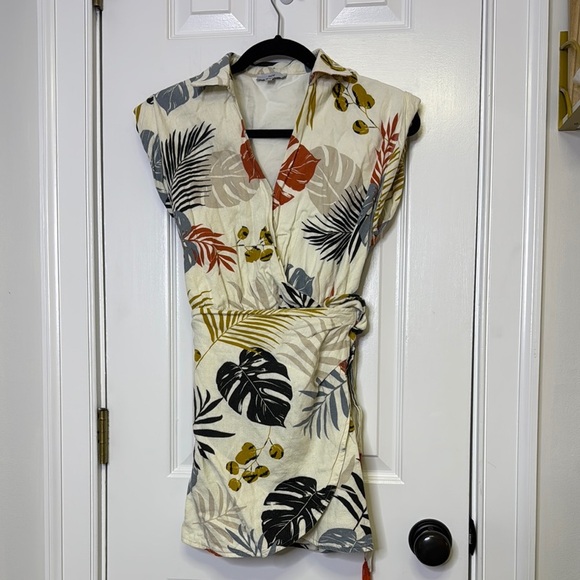 Fate | Dresses | Fate Leaf Print Collared Mini Wrap Dress | Poshmark